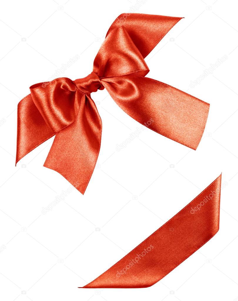 Red bow made from silk ribbon — Stock Photo © soleg #31456143