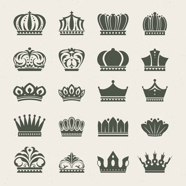 Silhouette Crown Set Vector Art Stock Images Depositphotos