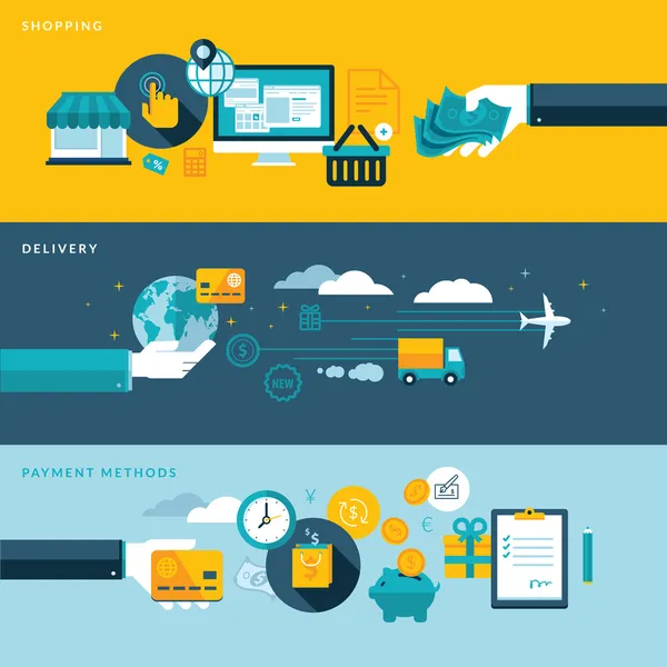 Set of flat design concepts for web development — Stock Vector ...