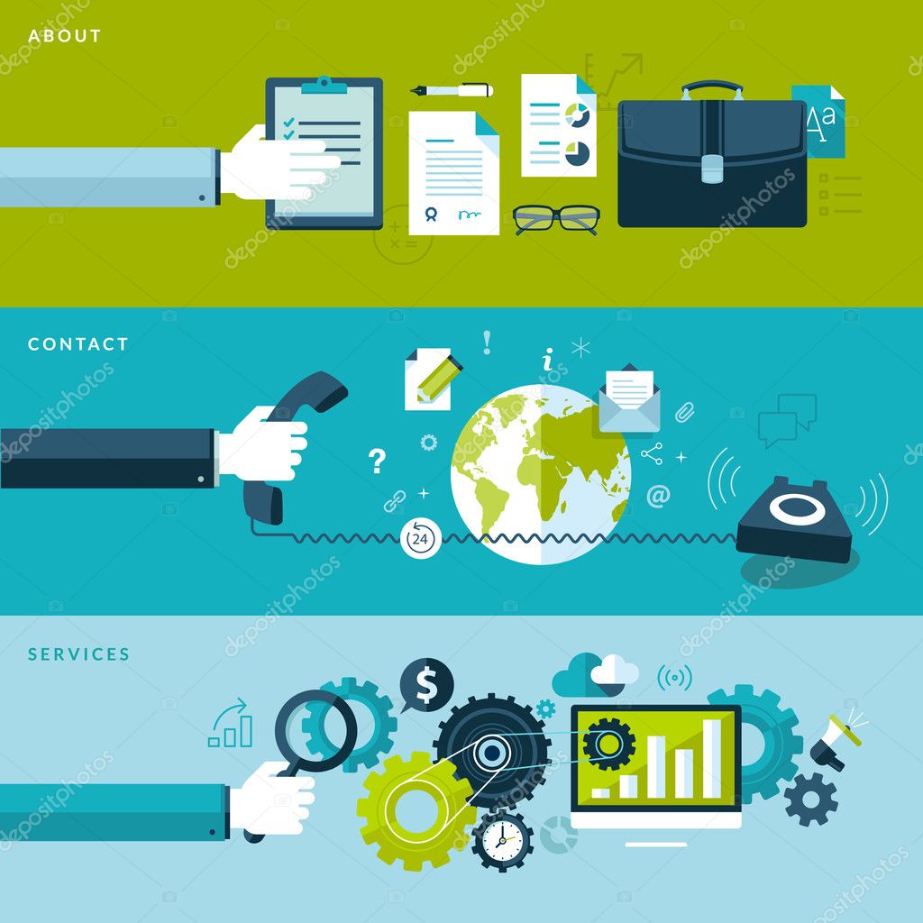 Conjunto de conceptos de ilustración vectorial de diseño plano para ... Conjunto de conceptos de ilustración vectorial de diseño plano para ...