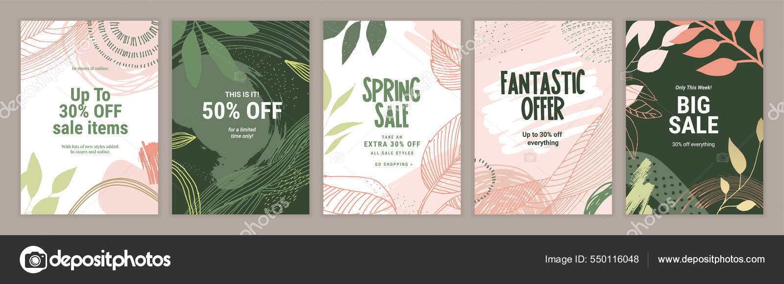 Sale Posters Design Template Vector Illustrations Shopping Commerce ...