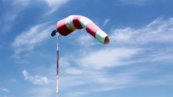 Moving air sleeve windsock show direction of wind blowing near ...