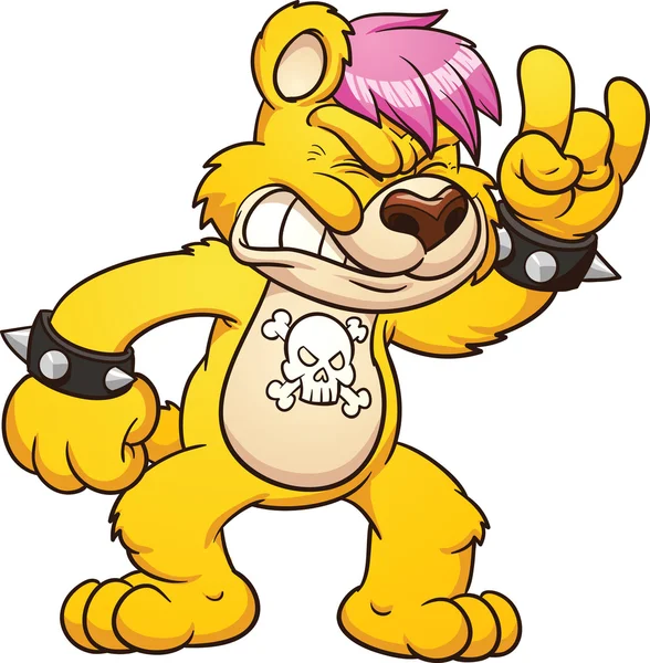 Punk cartoon bear — Stock Vector © memoangeles #27059747