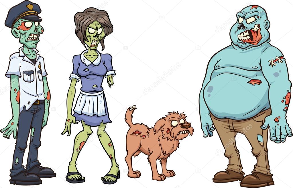 Cartoon zombie characters Stock Vector Image by ©memoangeles #22331949