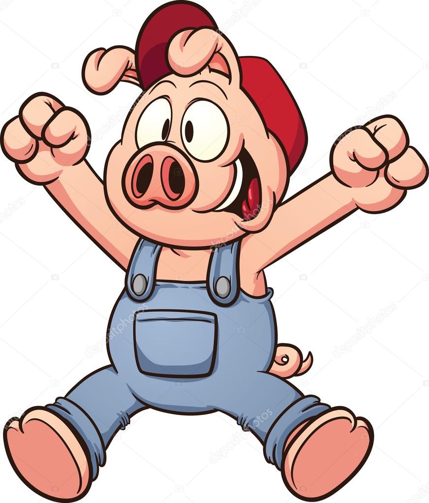 Happy pig clip art