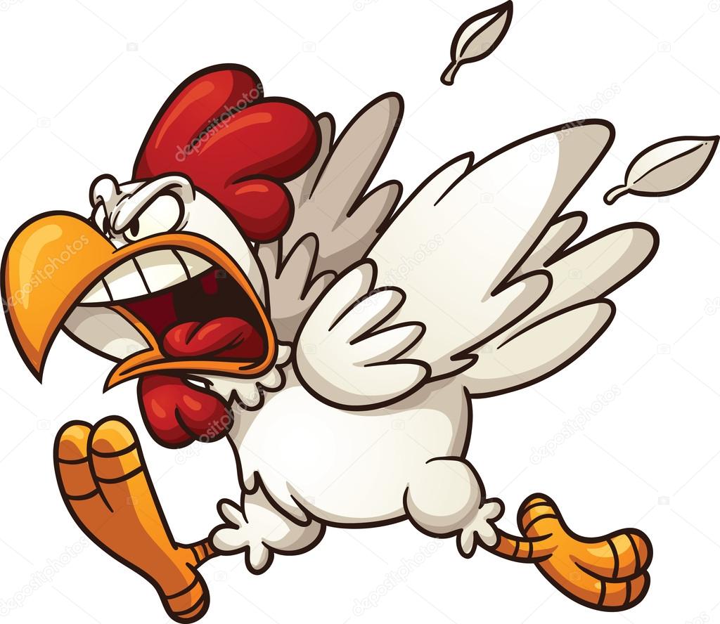 Angry chicken — Stock Vector © memoangeles #47792907