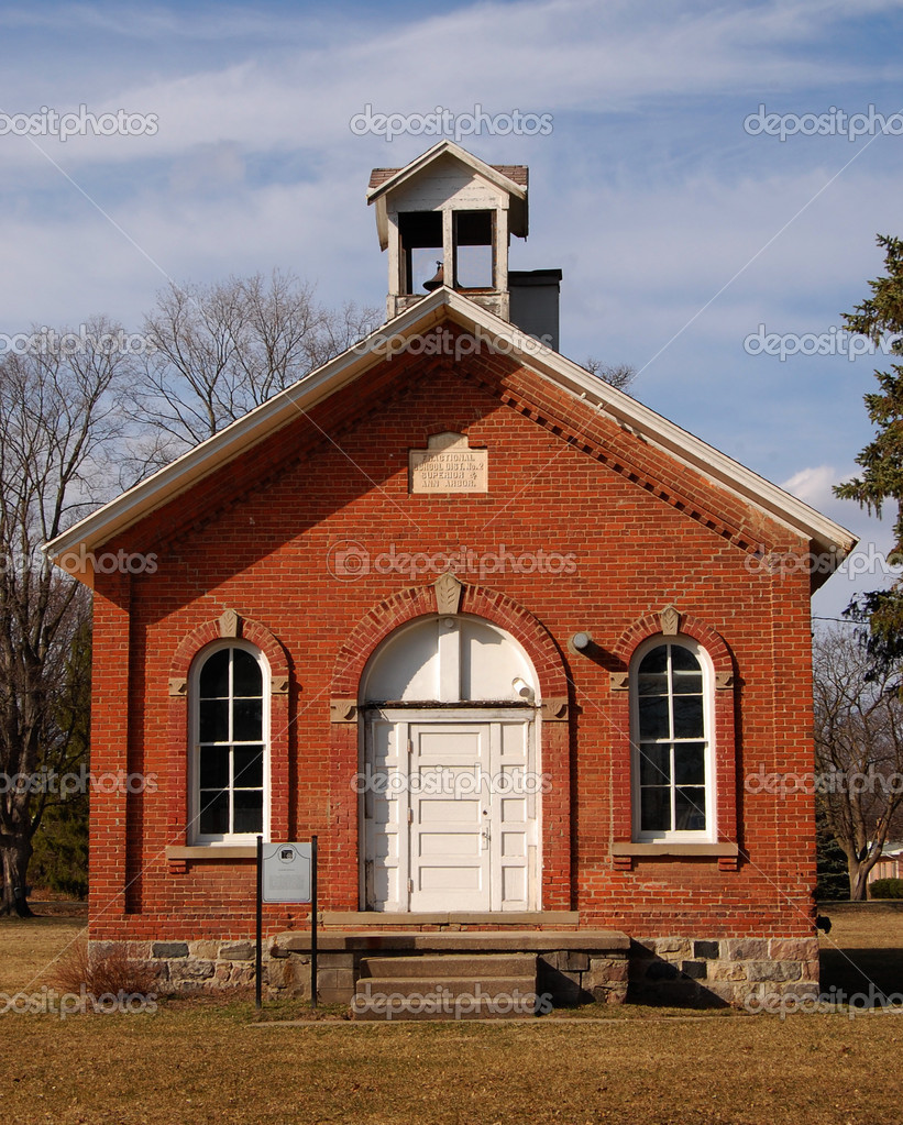 One room schoolhouse front view Stock Photo by ©smontgom65 12051594