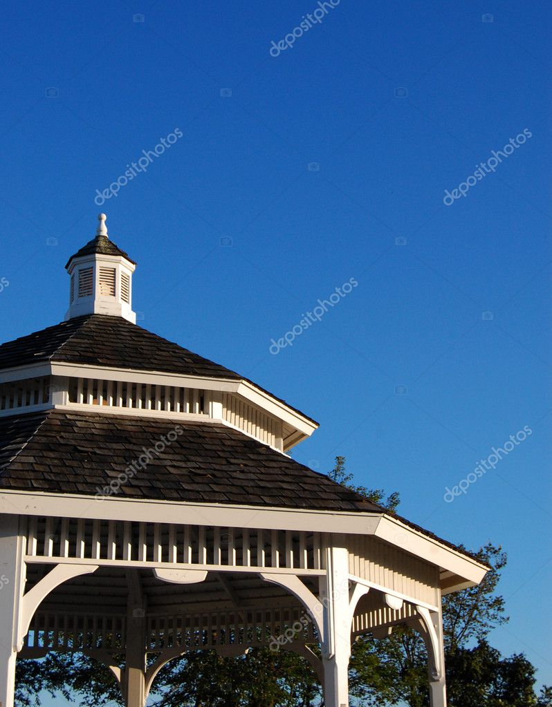 Gazebo roof and blue sky Stock Photo by ©smontgom65 12053592