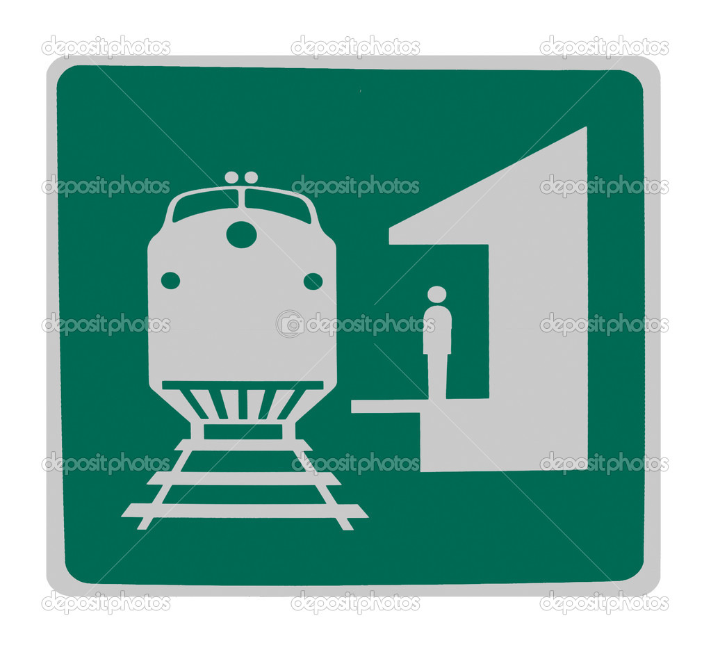 Señal de tráfico - estación de tren, aislada — Foto de stock #12074921 ...