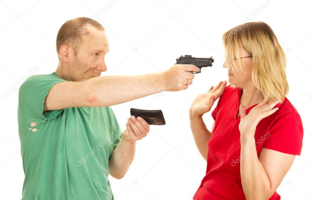 A man hold a woman at gunpoint Stock Photo by ©gwolters 12900900