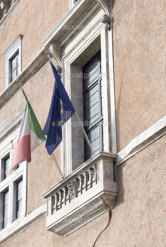 Balcony, which acted Benito Mussolini.Rome — Stock Photo © Aleks49 ...