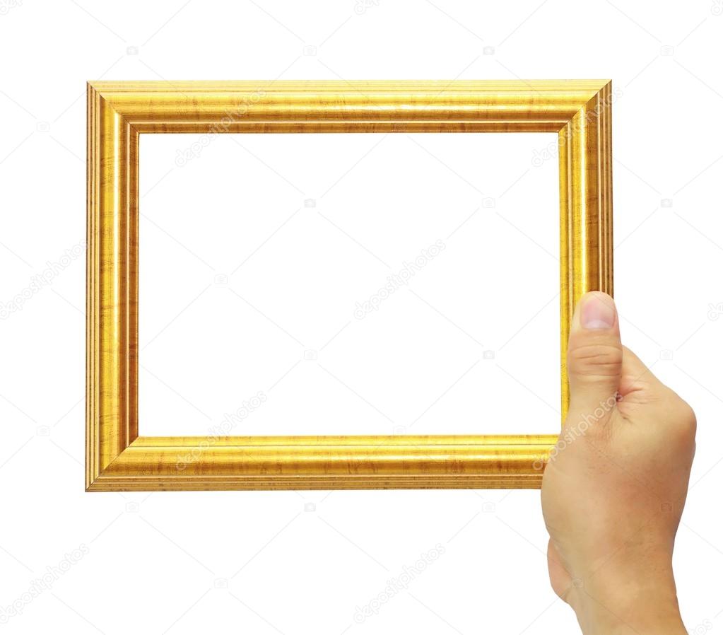 Frame in hand isolated on white background — Stock Photo © bennyartist ...