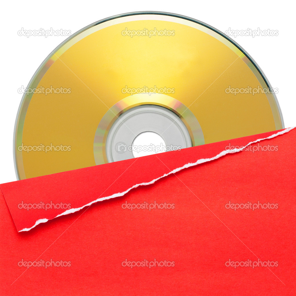 Blank compact disc with red cover — Stock Photo © bennyartist #13565760