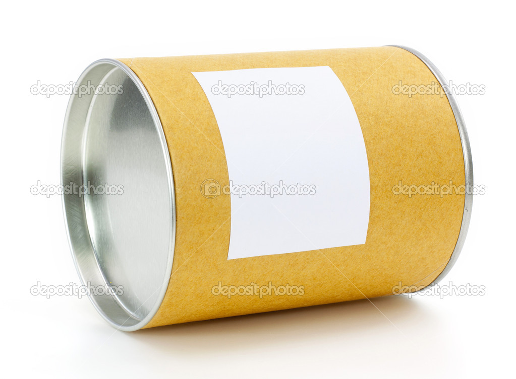 Cylinder Container with blank label Stock Photo by ©bennyartist 13662704