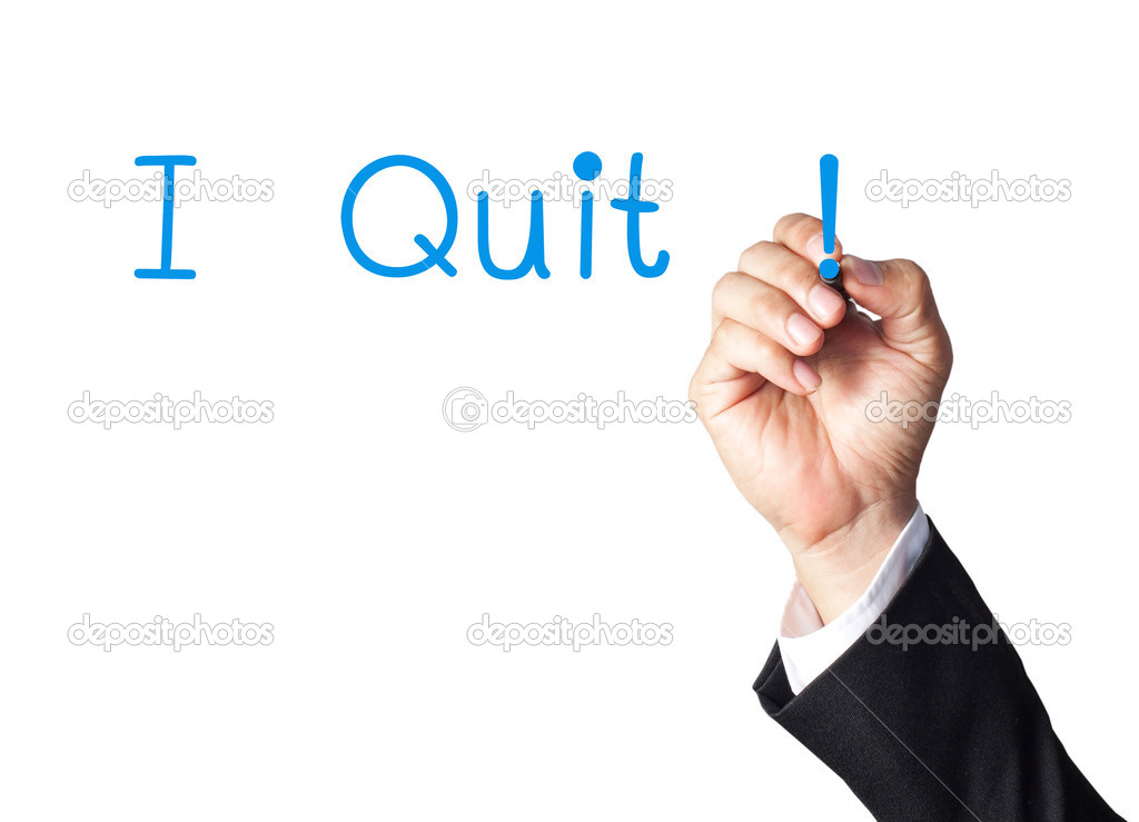 Businessman hand writing i quit on white board — Stock Photo ... Businessman hand writing i quit on white board — Stock Photo ...