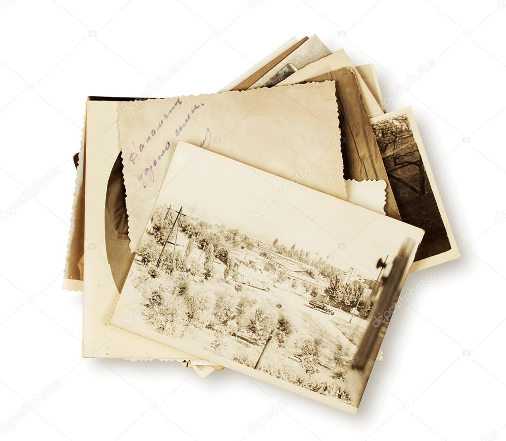 Stack of old photographs — Stock Photo © alexlukin #33737909