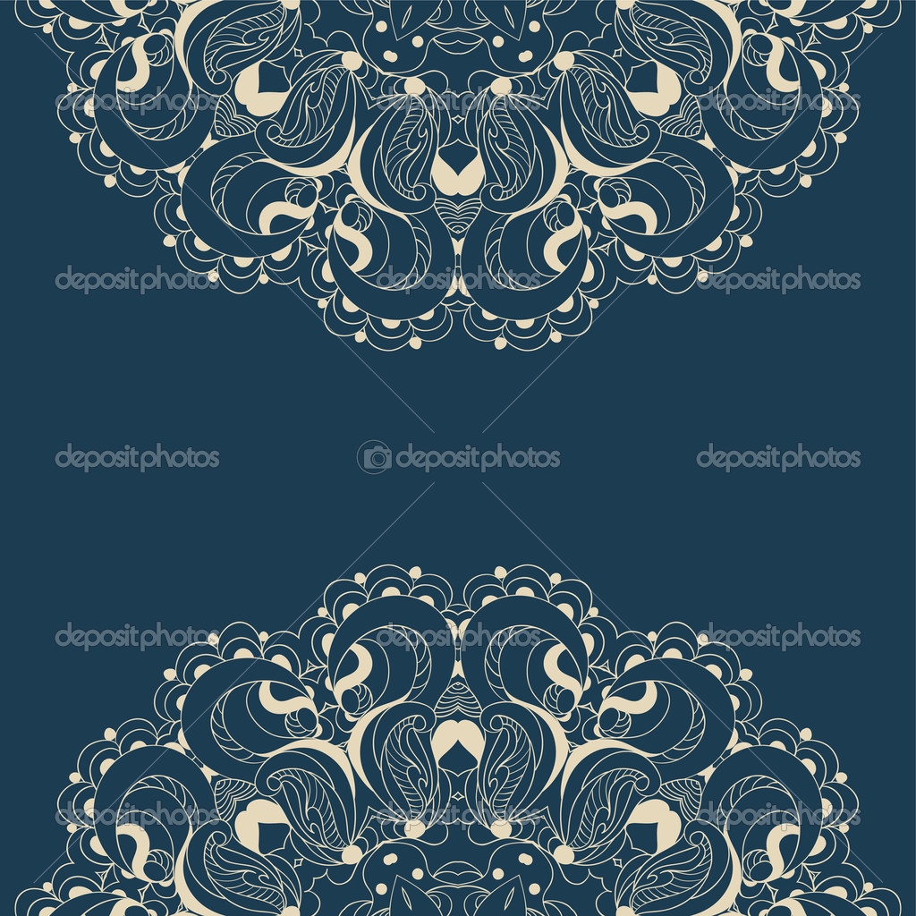 Beautiful blue lace pattern background vector Stock Vector Image by ...