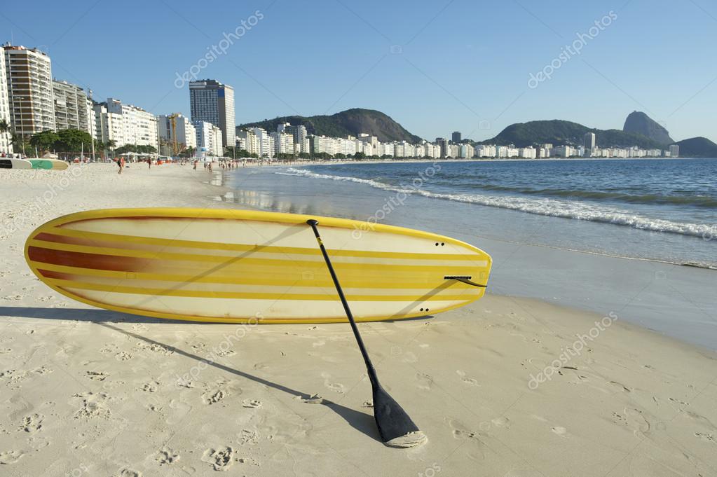 Stand Up Paddle Surfboard Copacabana Rio Brazil — Stock Photo ...