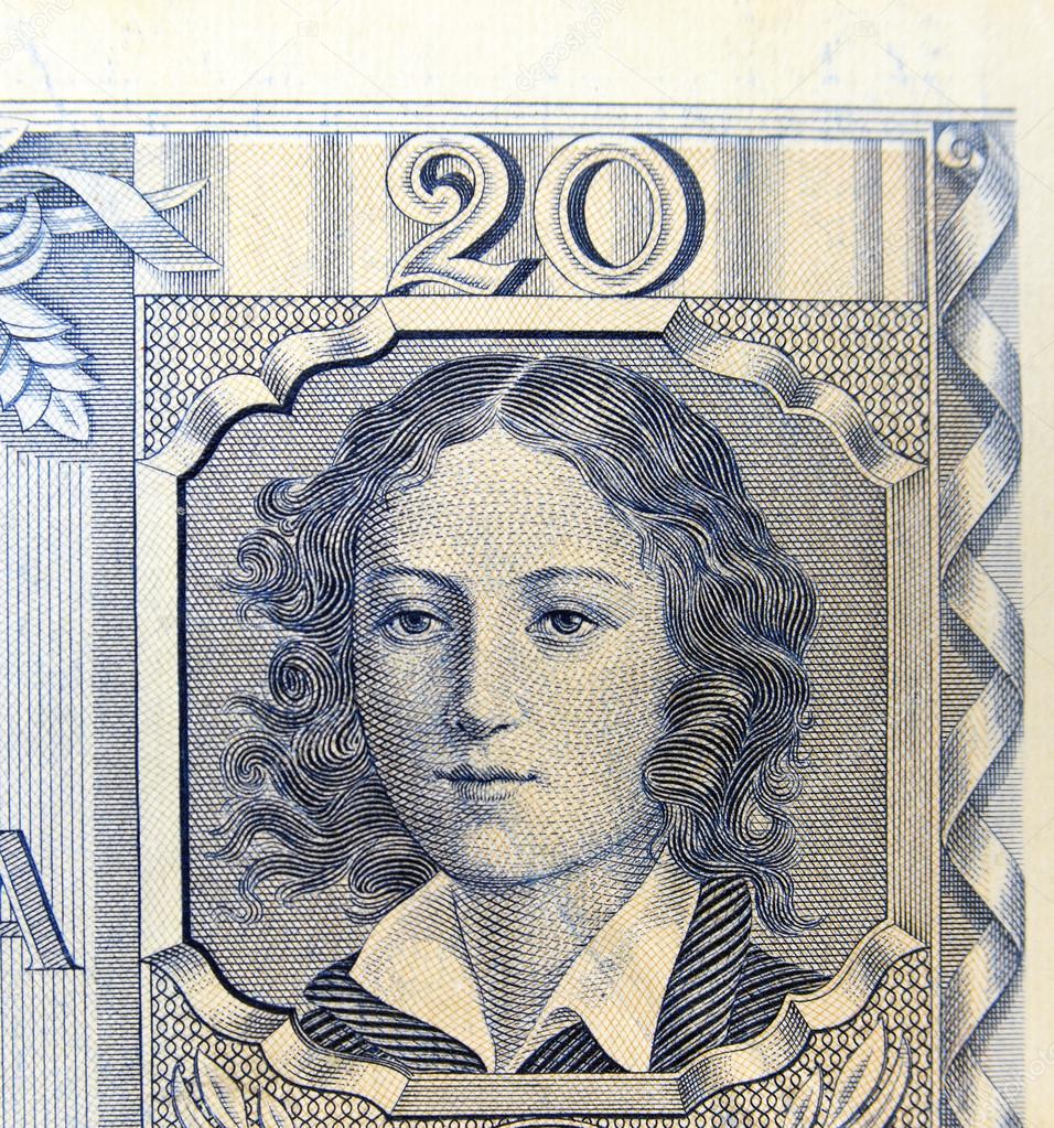 Vintage elements of old paper banknotes Poland 1936, 20 Zlotych — Stock ...