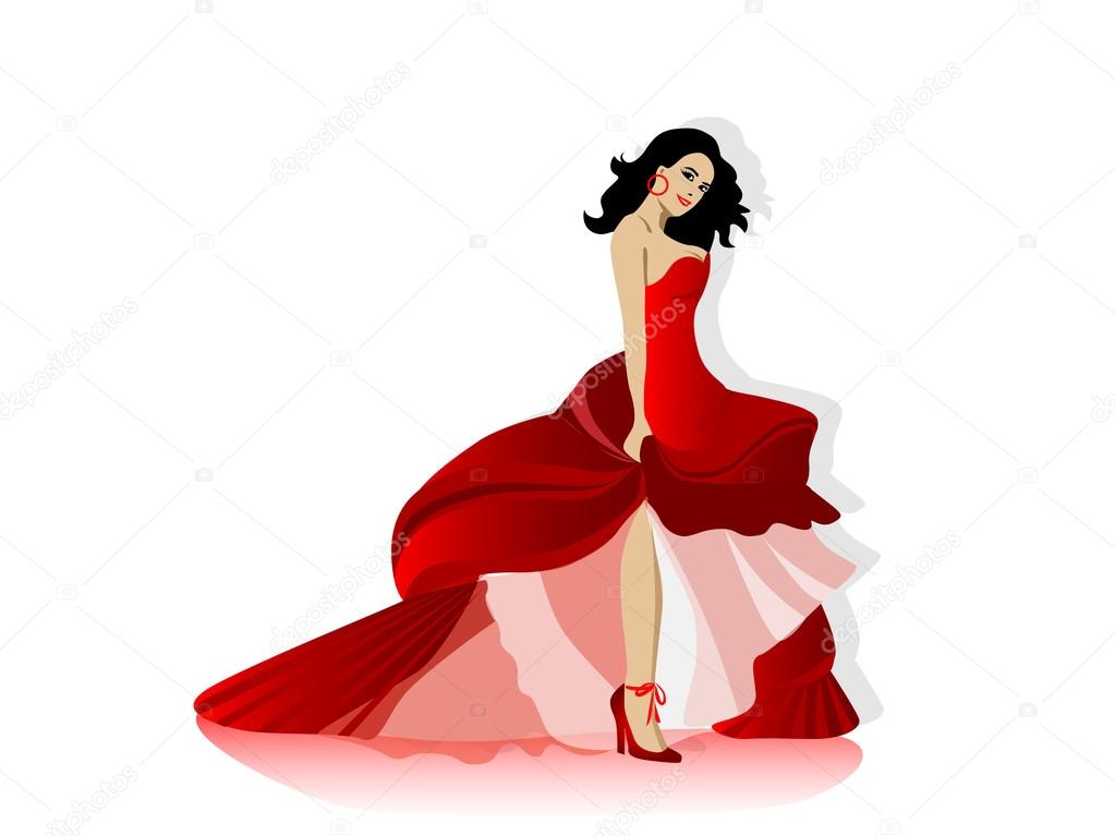 The girl in a red dress Stock Vector Image by ©Alisa9 #12582064