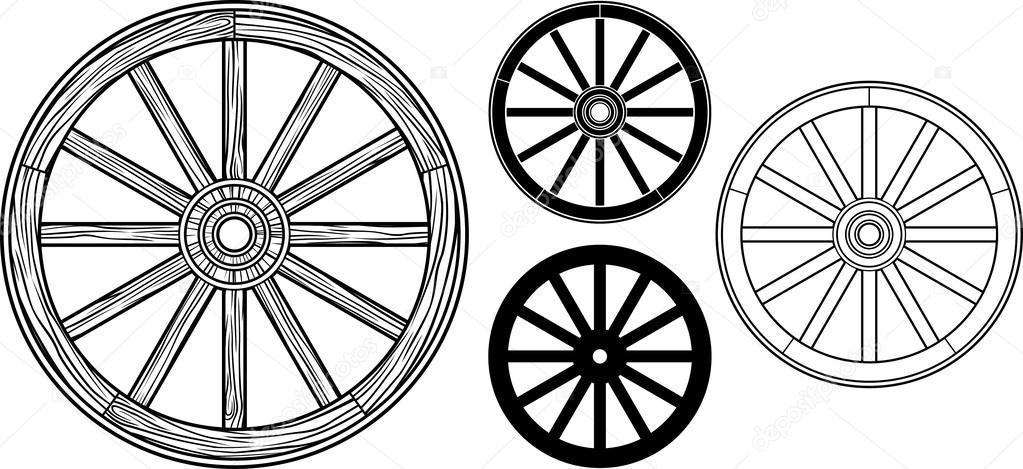 Old wooden wheel — Stock Vector © Tribaliumivanka #31307215