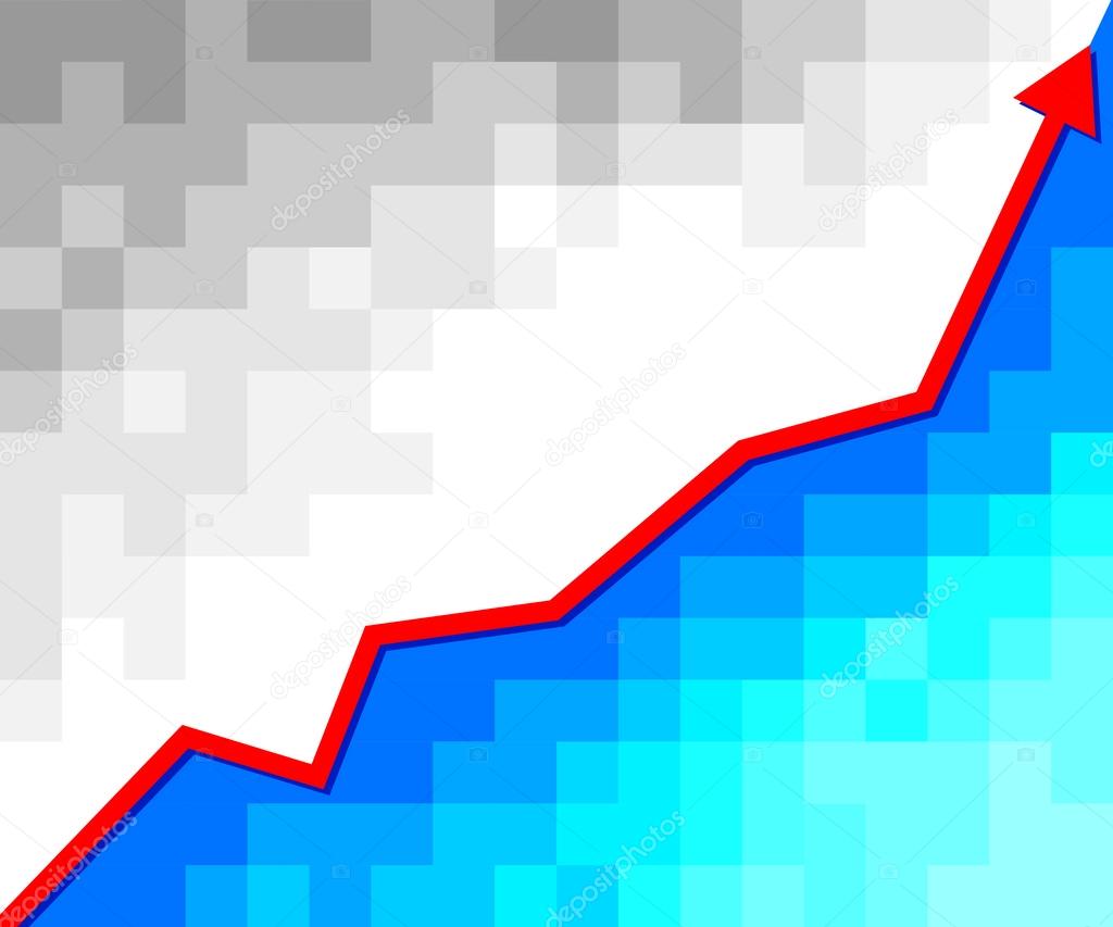 Business graph with arrow (positive business graph) Stock Vector Image ...