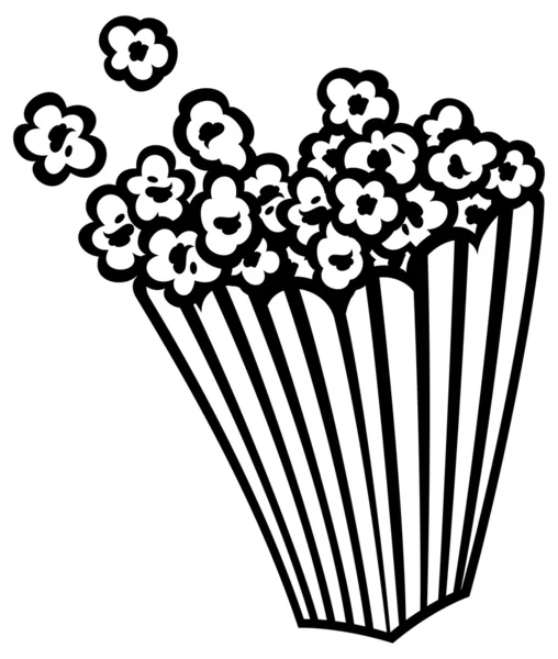 Black And White Popcorn Vector