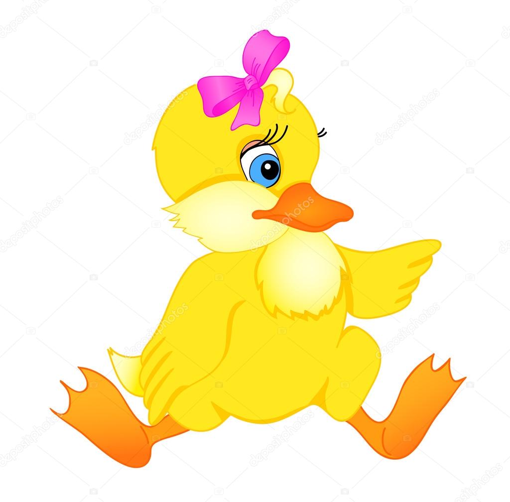 Little duck cartoon — Stock Vector © Jane_Hulinska #12340360