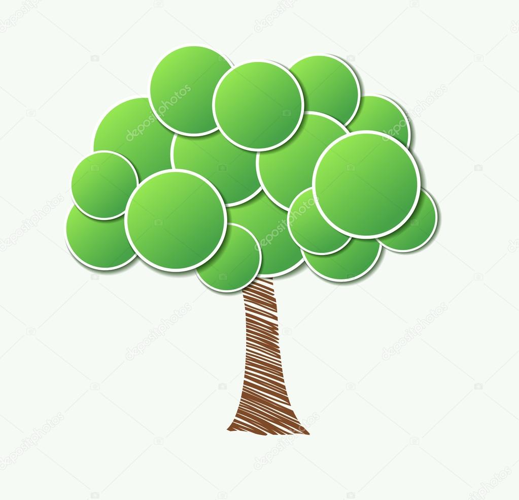 Stylish paper tree. Stock Vector by ©Jane_Hulinska 28460497