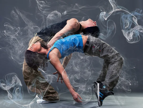 Passion dance couple jumping. — Stock Photo © wtamas #13159337