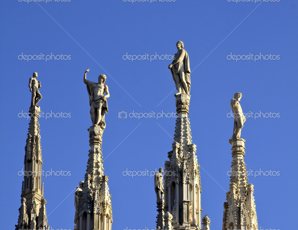Milan cathedral spires — Stock Photo © marzolino #12212158