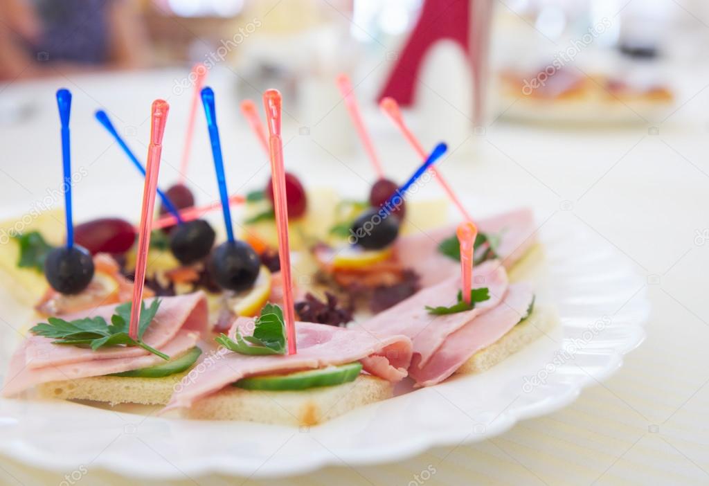 Canapes with ham ⬇ Stock Photo, Image by © Serreitor #12472767