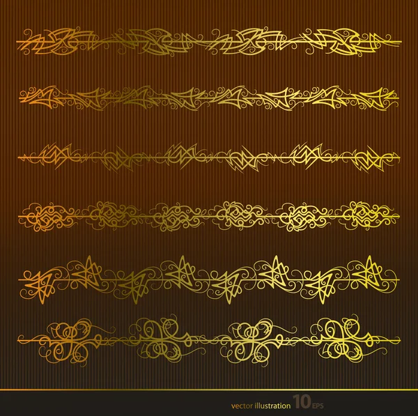 Vector set of gold decorative borders, frame — Stock Vector © juli ...