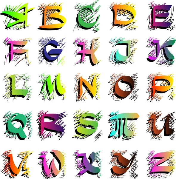 Graffiti Letters and Numbers — Stock Vector © Binkski #45569877