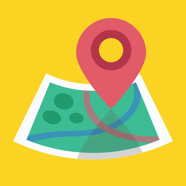 Hands holding city map with map marker flat illustration. Location map ...