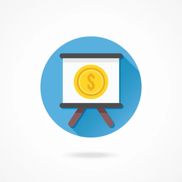 Vector Presentation Board and Dollar Sign Icon — Stock Vector ...