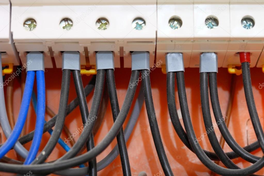 Electrical panel box with fuses and contactors Stock Photo by ...