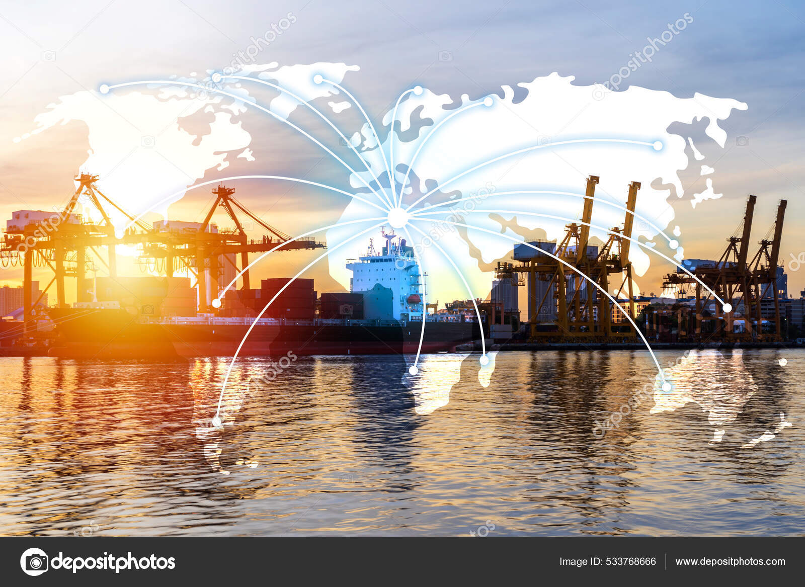 World Network Distribution Logistics Connection Industrial Worldwide ...