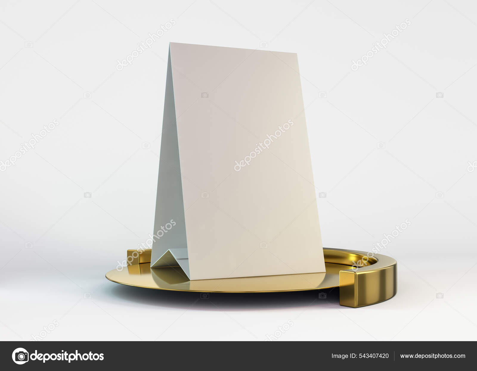 Blank paper Table Tent template for presentation. 3D illustration ...