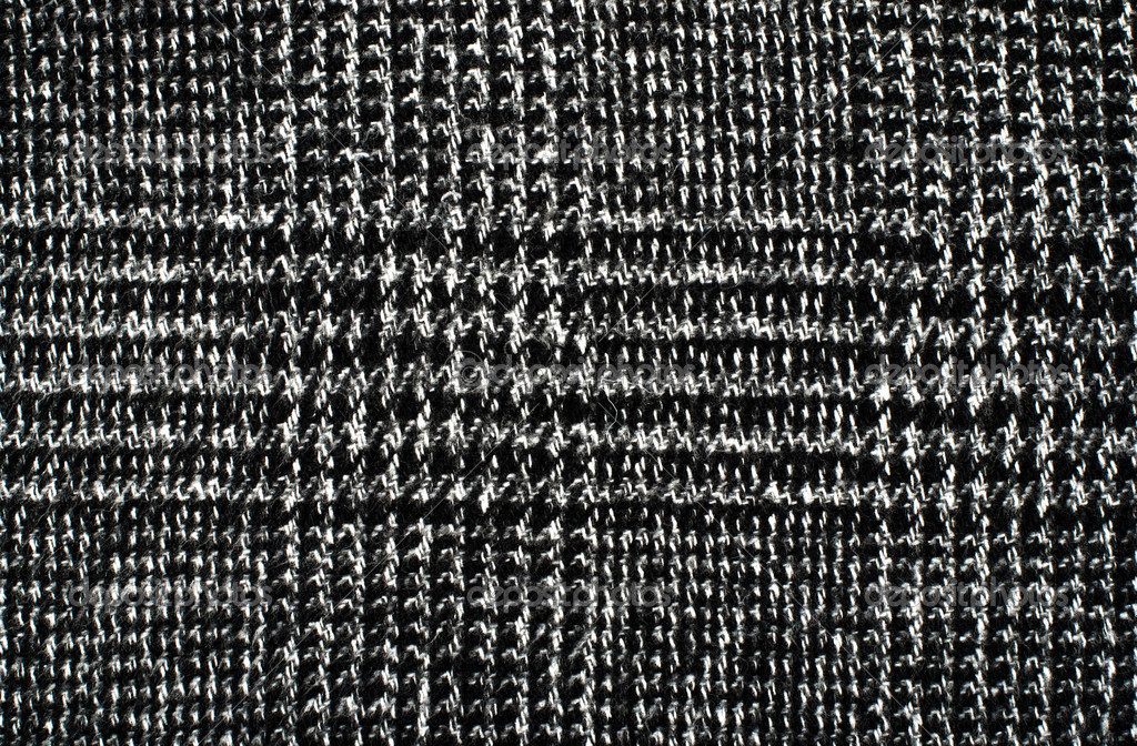 Black and white wool twill pattern. Woven check design as background ...