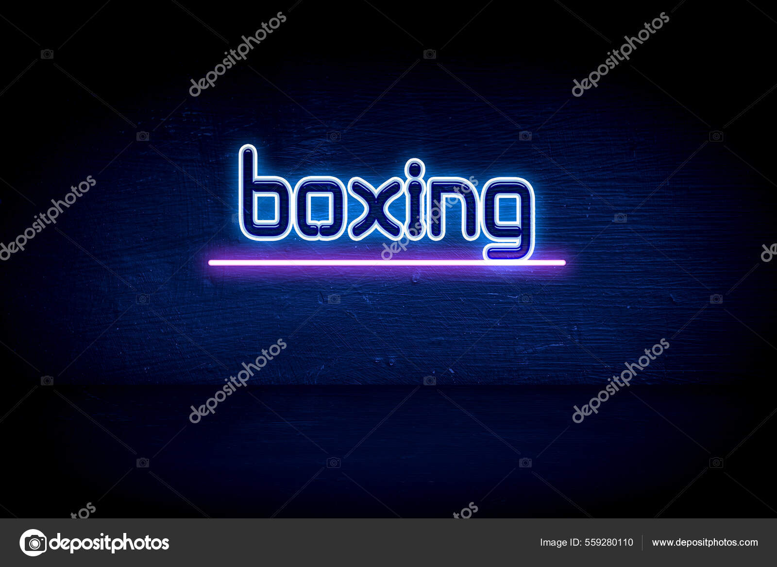 Boxeo Letrero Anuncio Neón Azul — Foto de stock #559280110 © markusbeck
