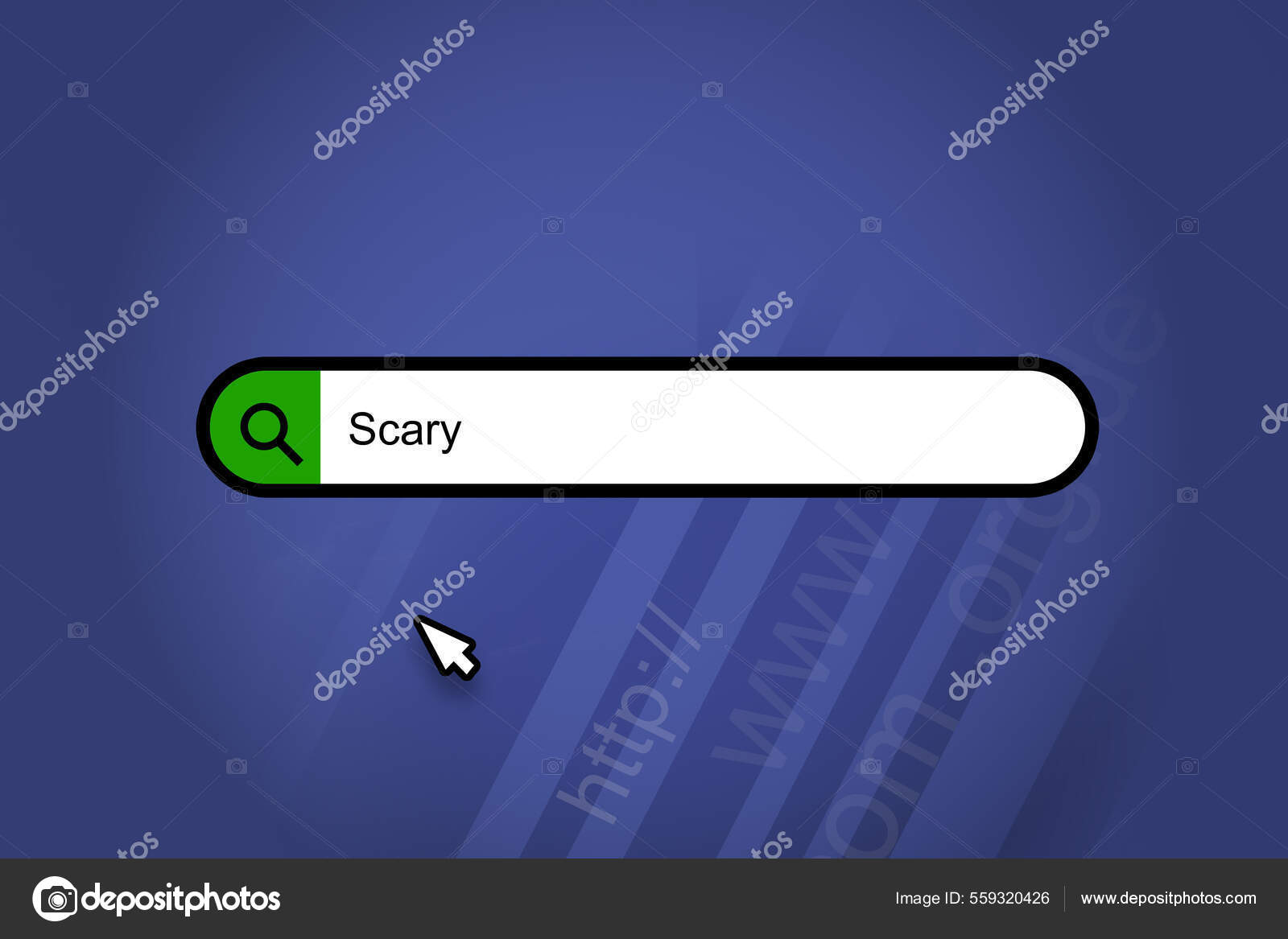 Scary Search Engine Search Bar Blue Background Stock Photo by ...