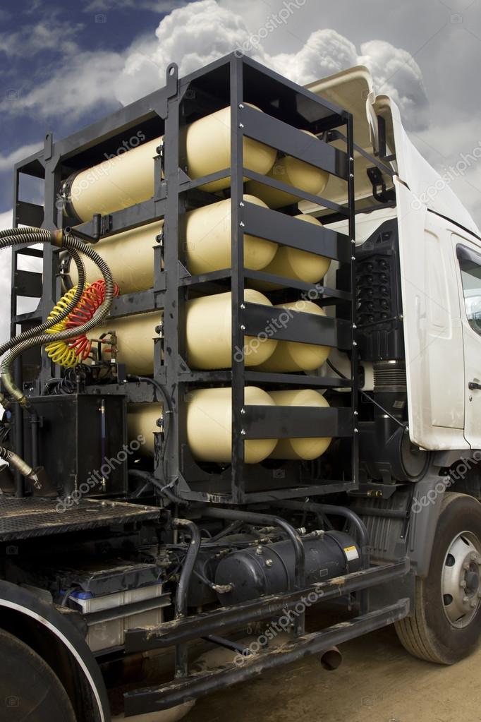 CNG/NGV gas containers for heavy truck , alternative fuel — Stock Photo ...
