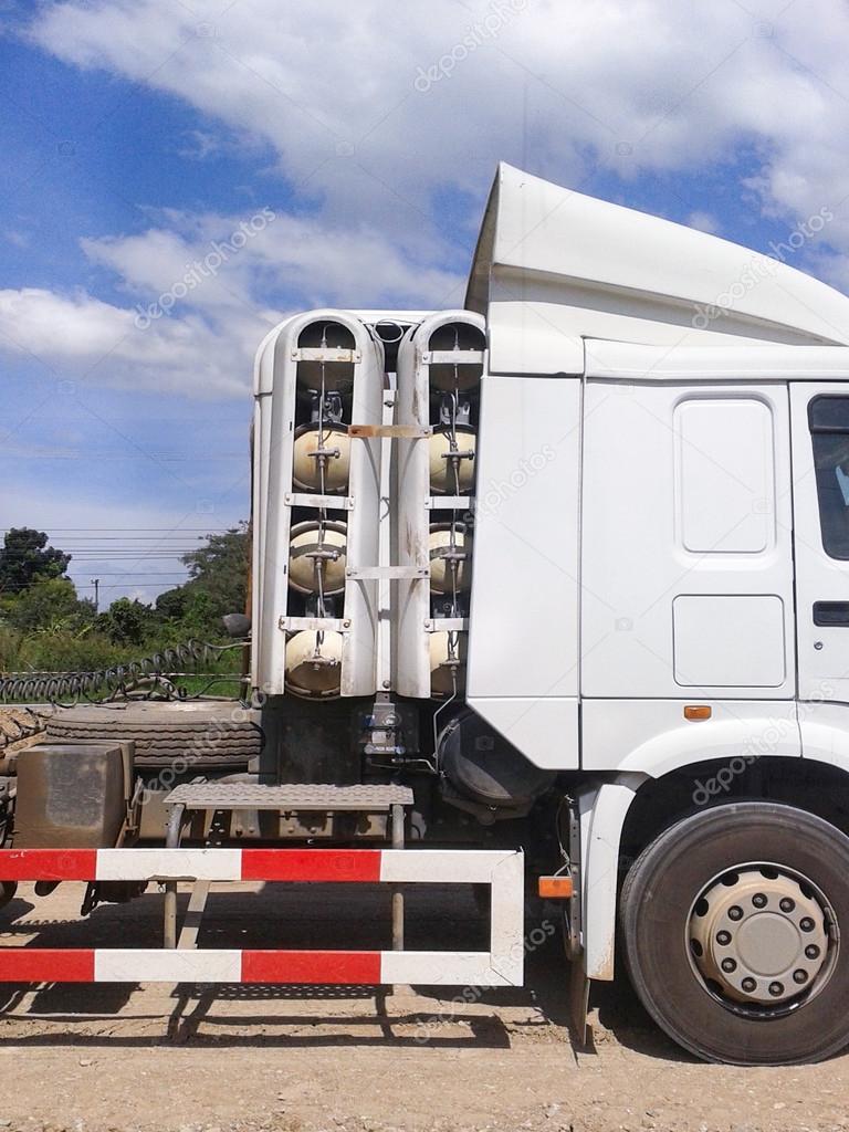 CNG NGV gas containers for heavy truck , alternative fuel Stock Photo ...