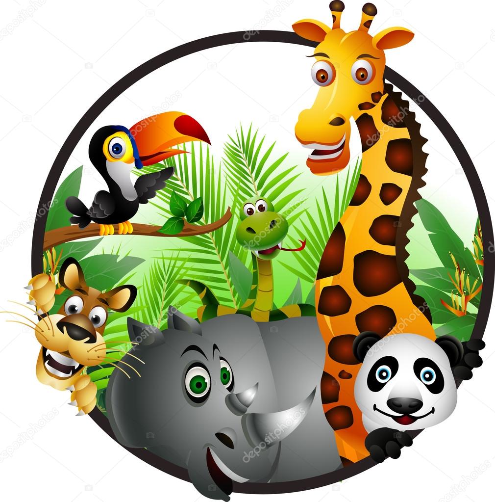 Animales divertidos dibujos animados — Vector de stock © starlight789 ...
