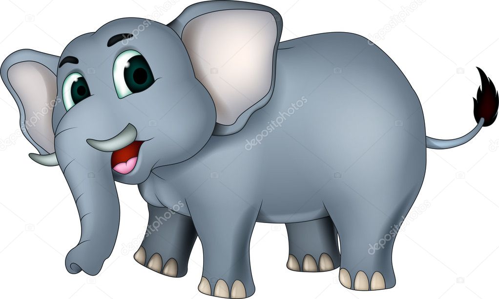 Elefante bonito dos desenhos animados — Vetor de Stock © starlight789 ...