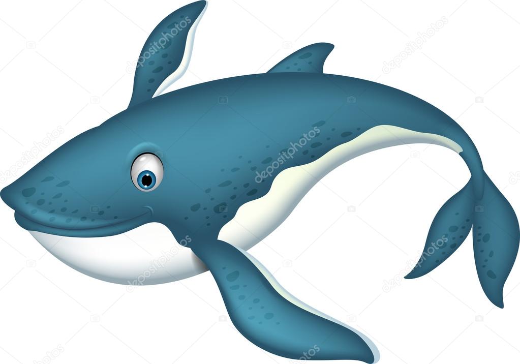 Lindo azul ballena de dibujos animados Vector de stock #24446345 de ...
