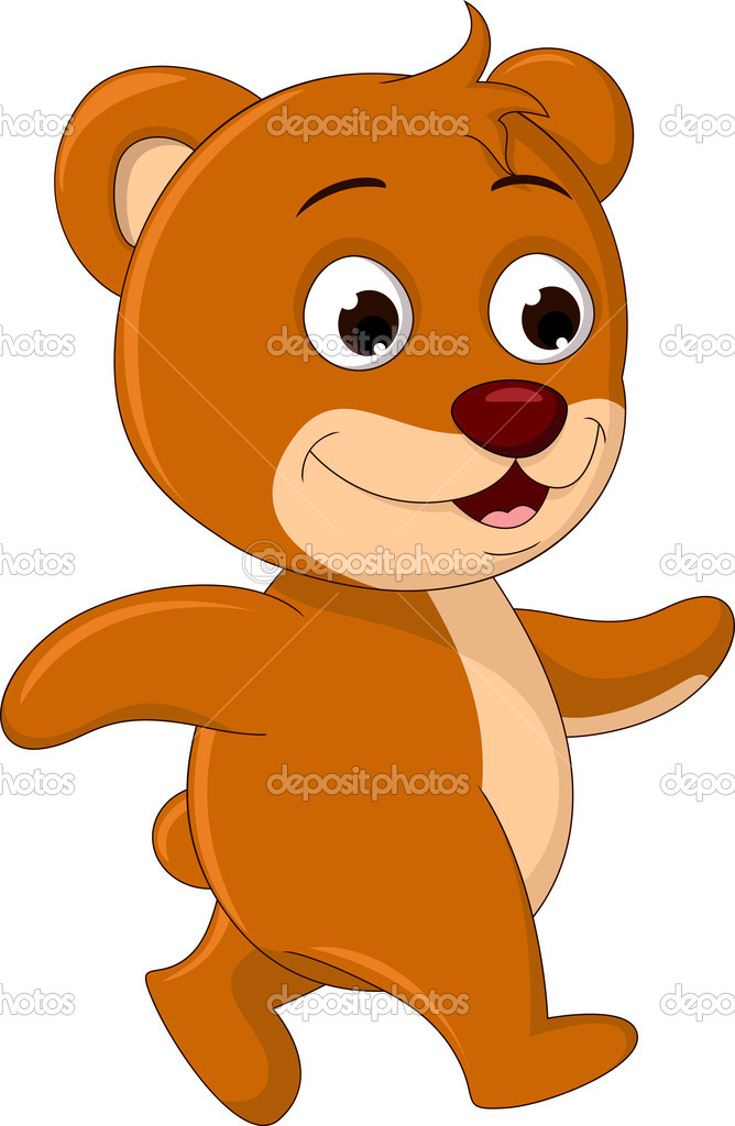 Lindo oso de dibujos animados caminar — Archivo Imágenes Vectoriales ...
