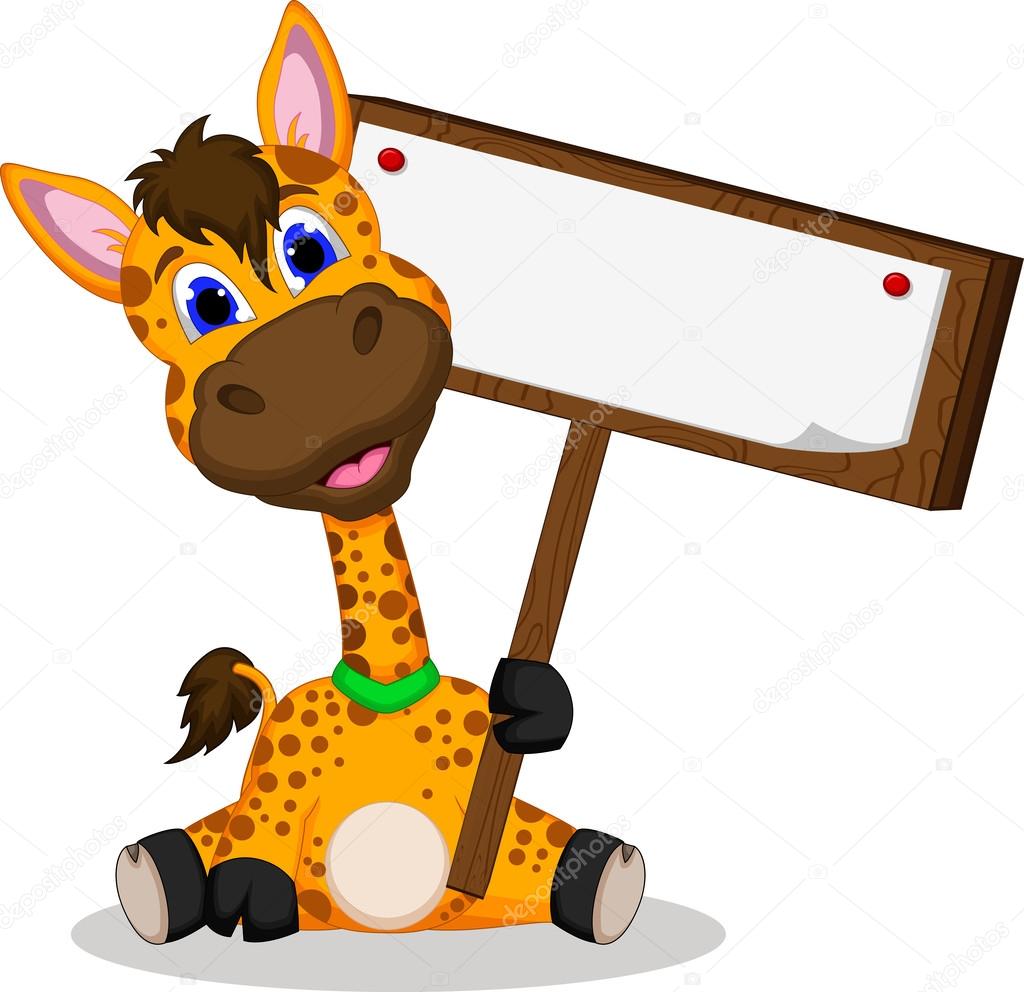 Cute giraffe cartoon holding blank sign — Stock Vector © starlight789 ... Cute giraffe cartoon holding blank sign — Stock Vector © starlight789 ...