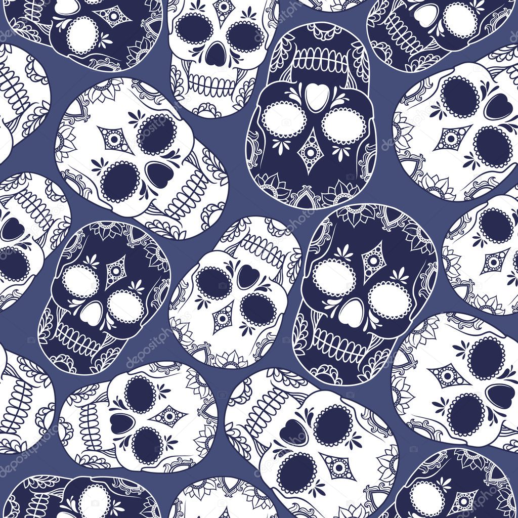 Vector pattern with skulls Stock Vector by ©sntpzh 29283909
